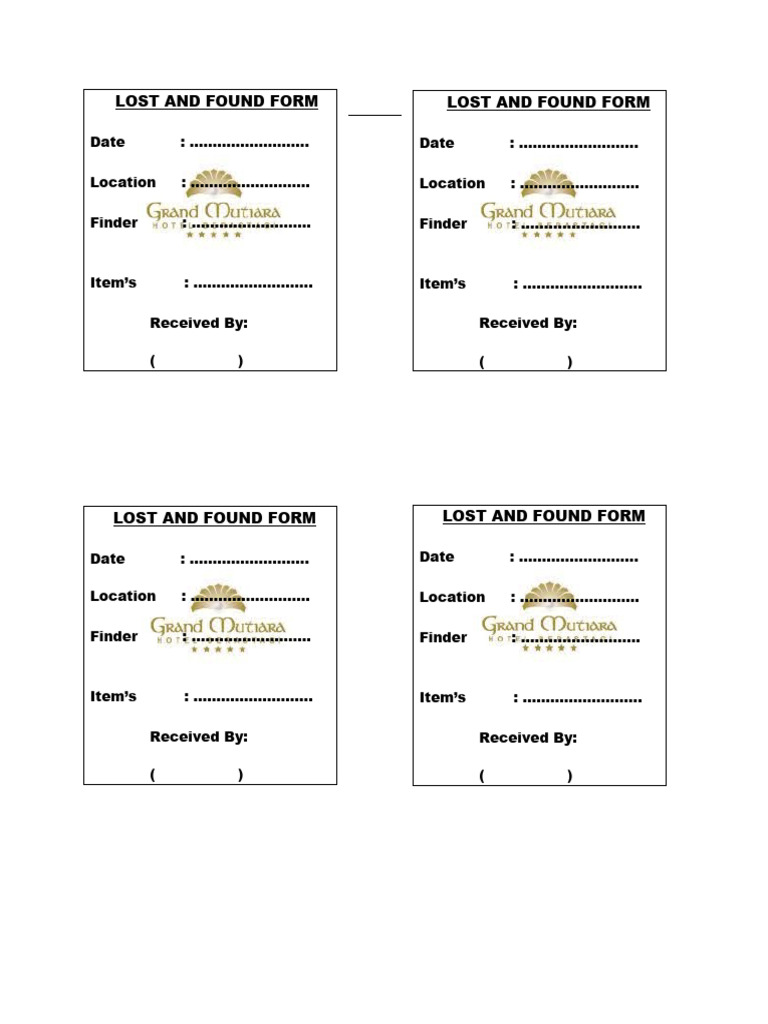 Lost and Found Item Report Form | PDF | Games & Activities
