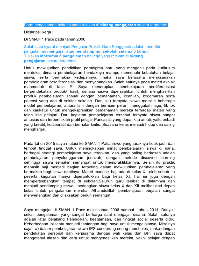 CV CPP | PDF | Karier & Perkembangan