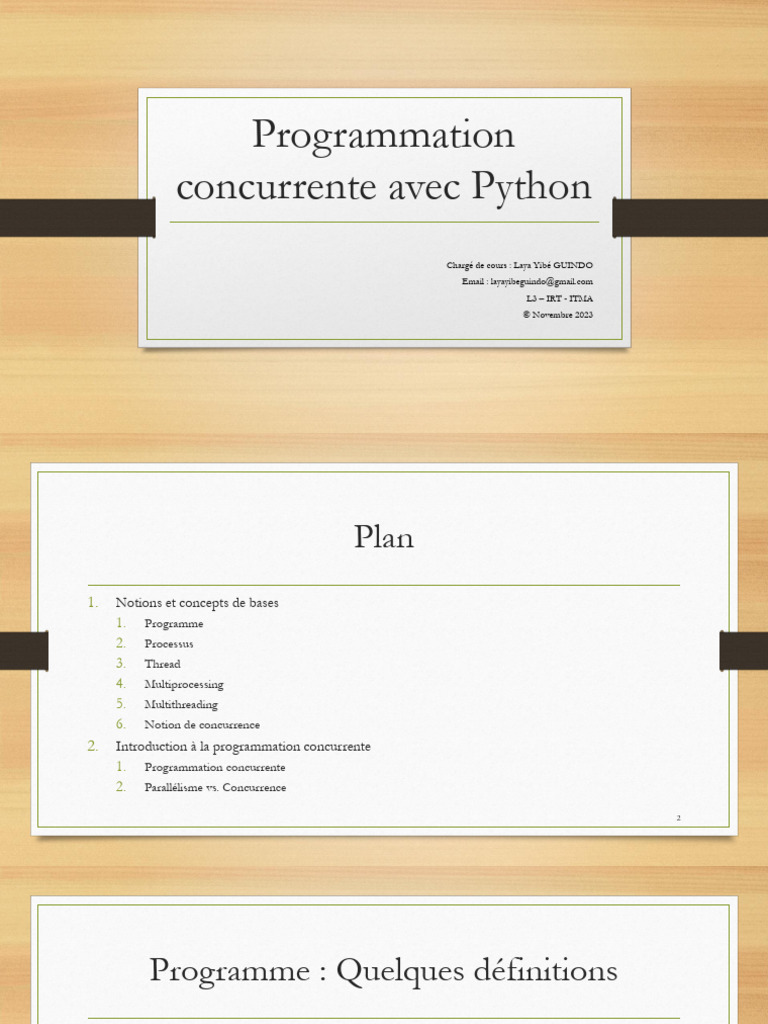 Programmation Concurrente en Python | PDF | Thread (informatique) | Parallélisme (informatique)