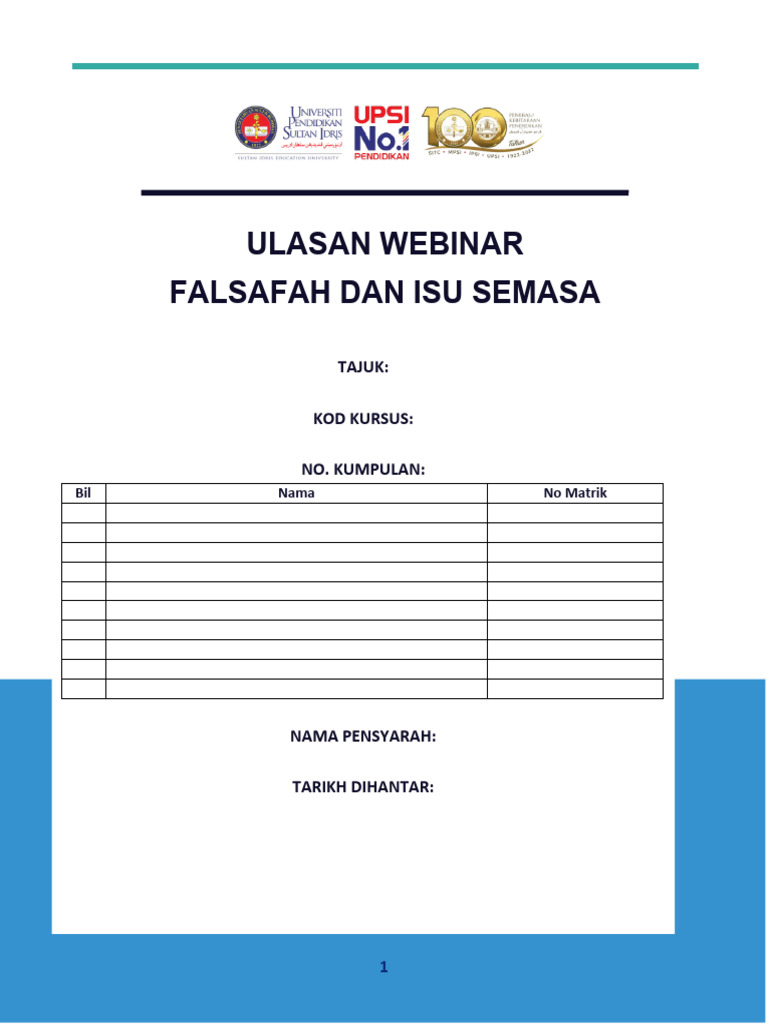 Template Ulasan Webinar FIS A231 | PDF