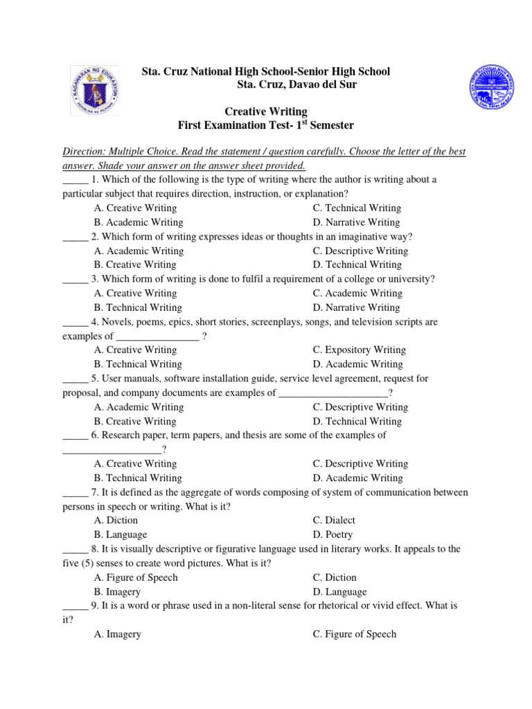 Exam | PDF | Writing | Poetry