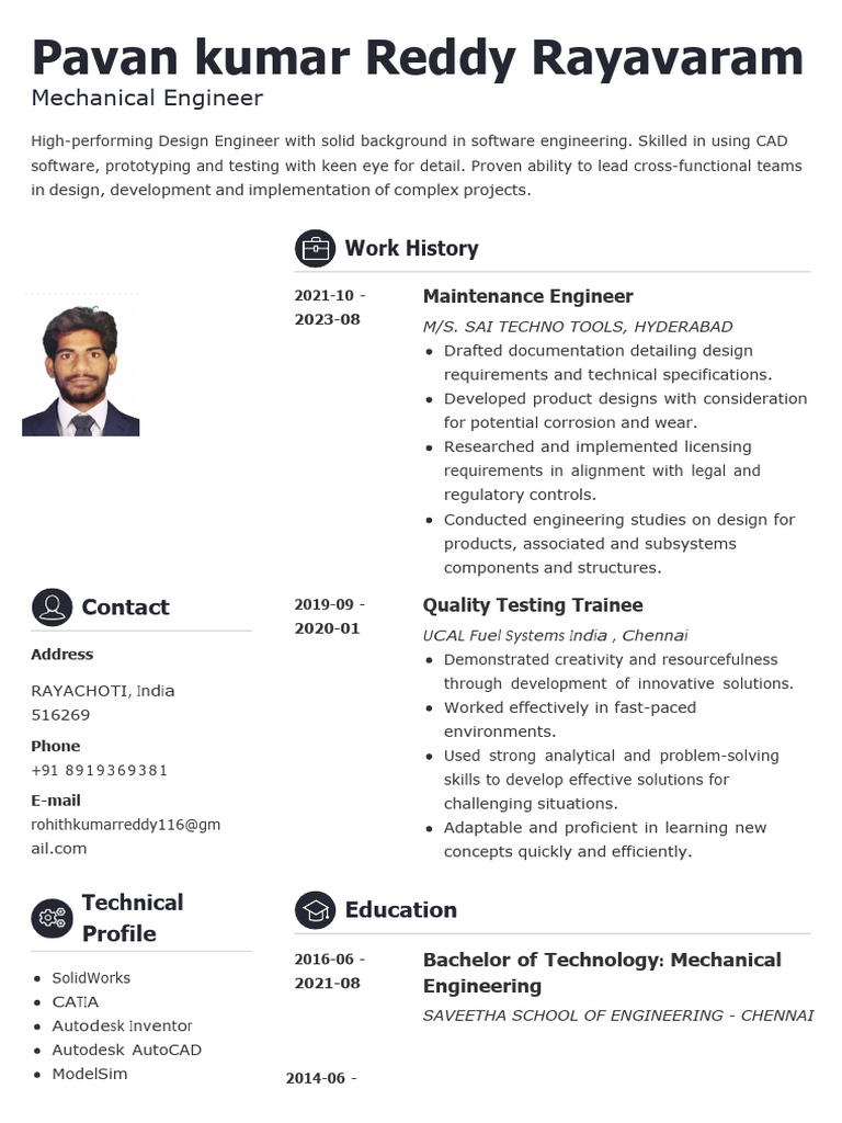 Pavan Kumar Reddy Rayavarapu Resume | PDF | Engineering | Autodesk