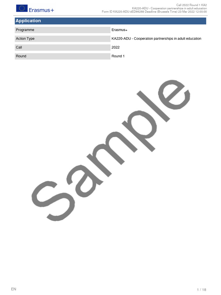 Call 2022 Cooperation Partnerships in Adult Education KA220-ADU ...