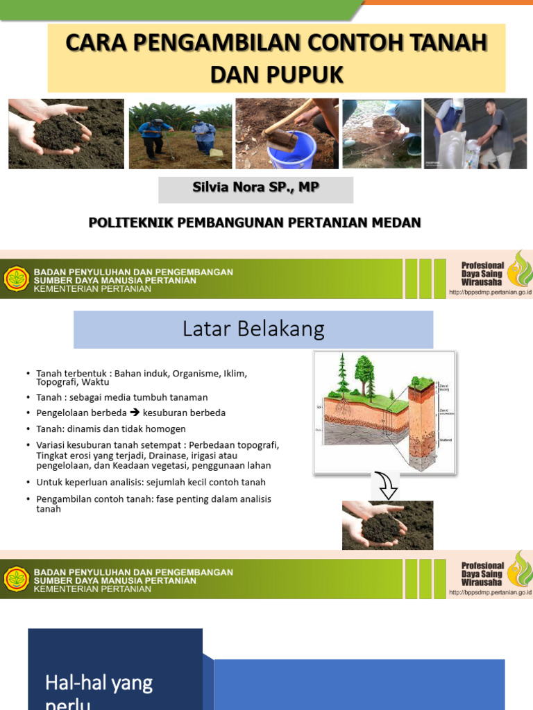 Cara Pengambilan Contoh Tanah Dan Pupuk | PDF
