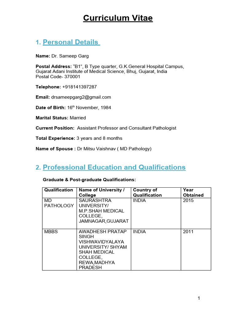CV SAMEEP - Pathologist | PDF | Cytopathology | Pathology