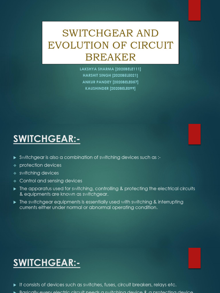 Switchgear and Evolution of Circuit Breaker | PDF | Fuse (Electrical ...
