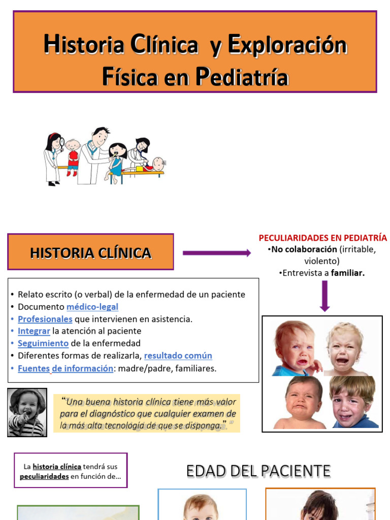 Valoracion y Exploracion Fisica Pediatrica 2023 | PDF | Historial médico | Pediatría