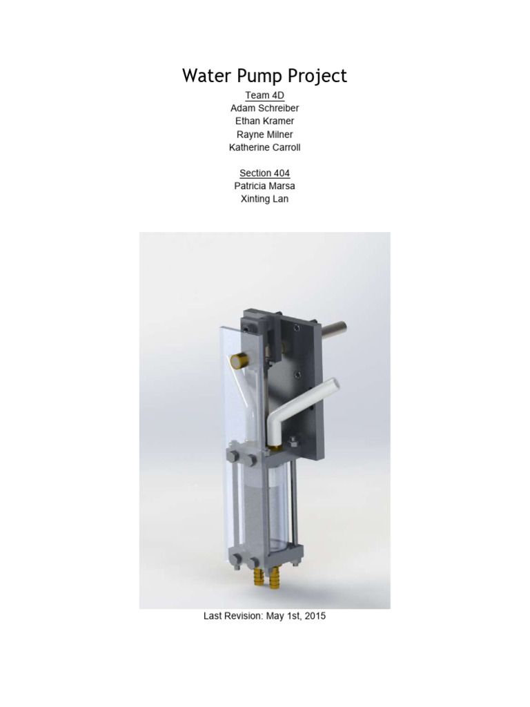 Water Pump Project Overview and Analysis | PDF | Pump | Piston