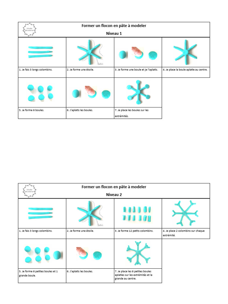 Fiches Pate A Modeler Flocon | PDF