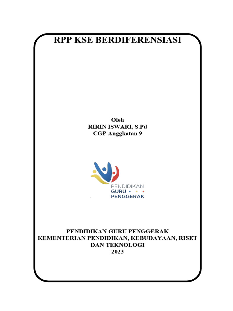 RPP KSE Berdiferensiasi WRR | PDF