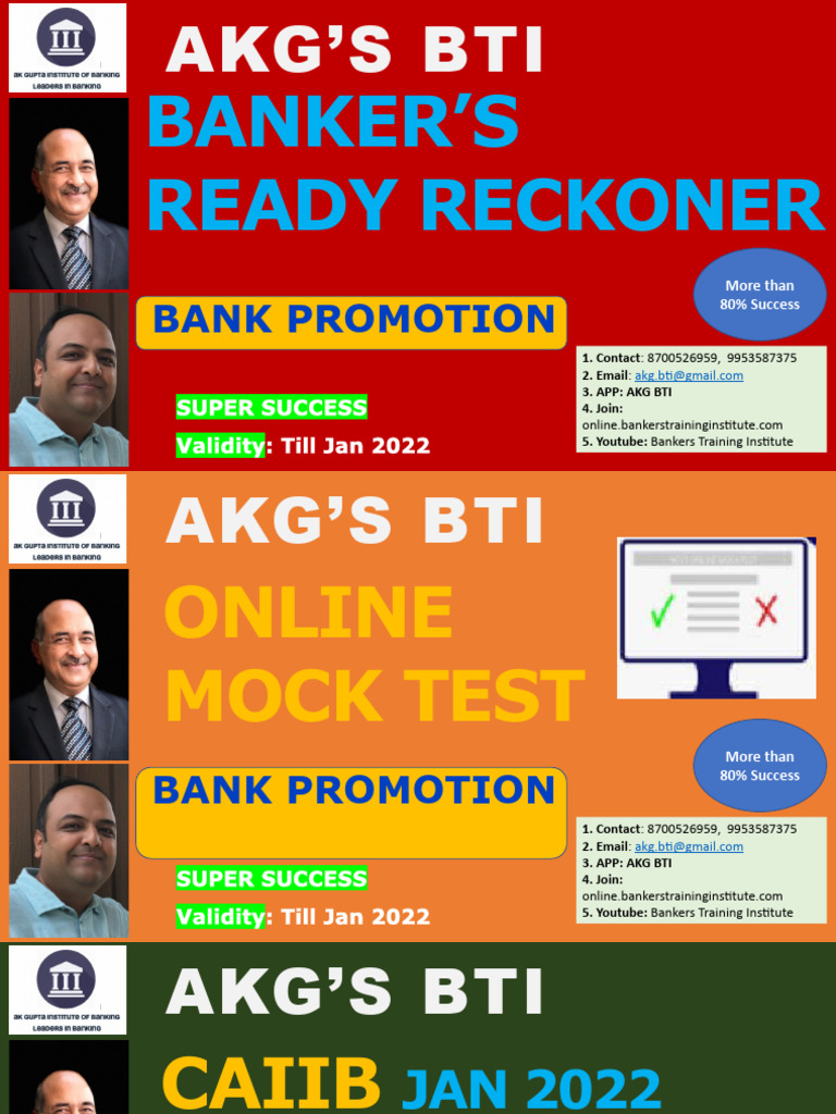 Akgbti-Bankers Ready Reckoner | PDF | Career & Growth