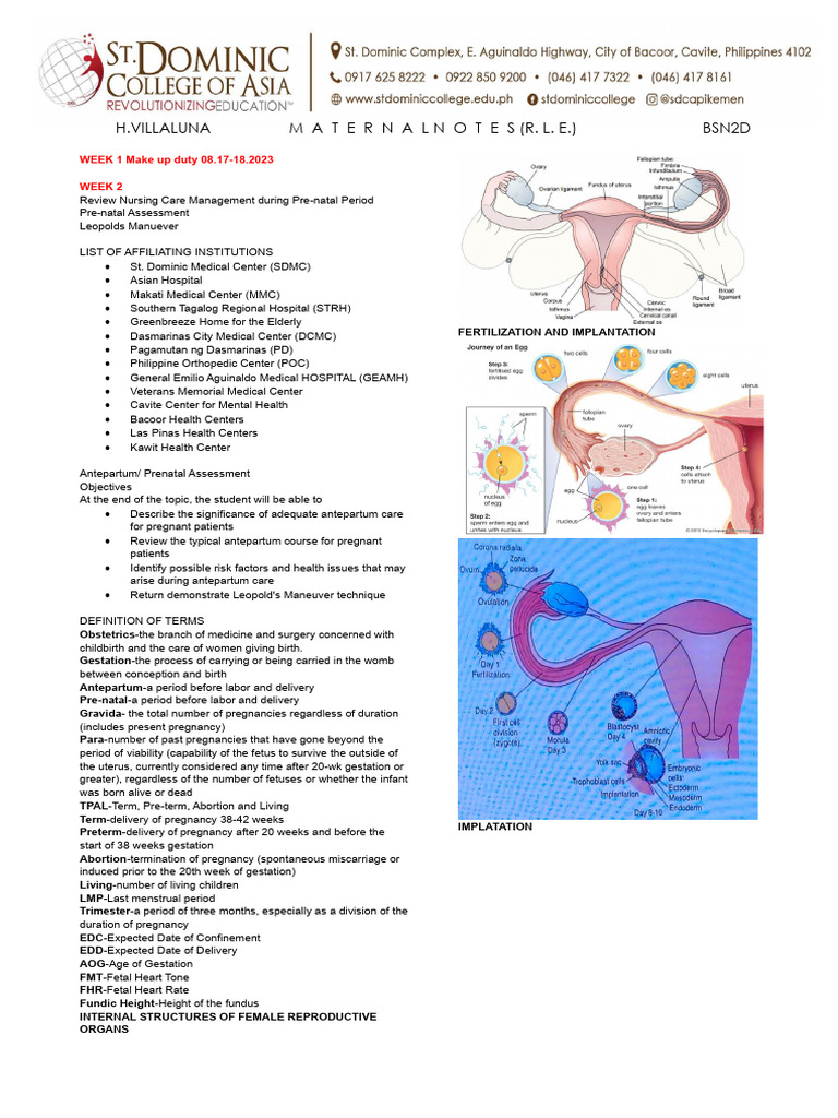 Maternal and Child Summary Notes | PDF | Pregnancy | Personal ...