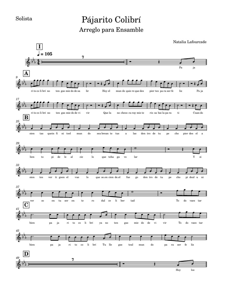 Pájarito Colibrí-Solista | PDF