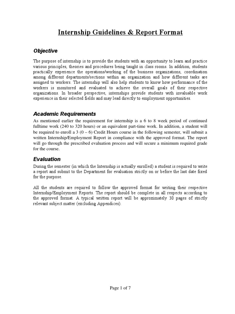 Understanding Organizational Operations Through Experience: An Internship Report Format and ...