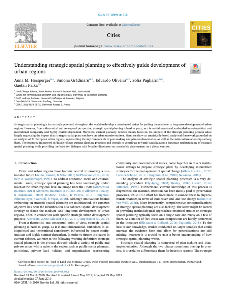 Understanding Strategic Spatial Planning To Effectively Guide Urban Regions Pdf Negotiation