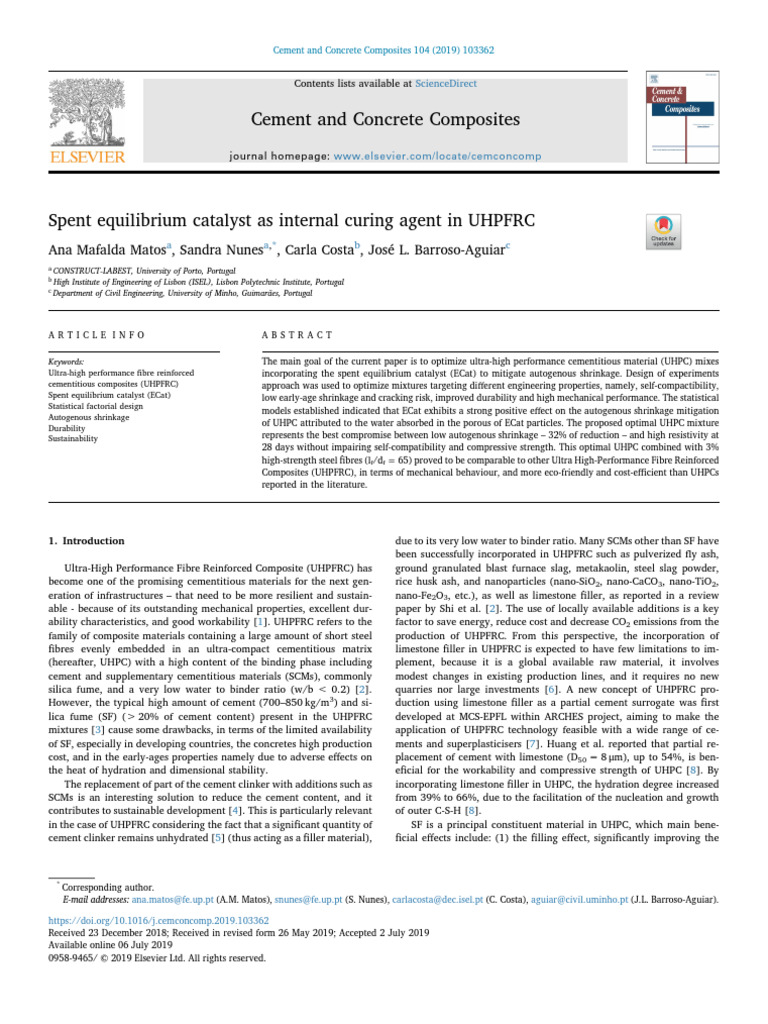 14 - Spent Equilibrium Catalyst As Internal Curing Agent in UHPFRC ...
