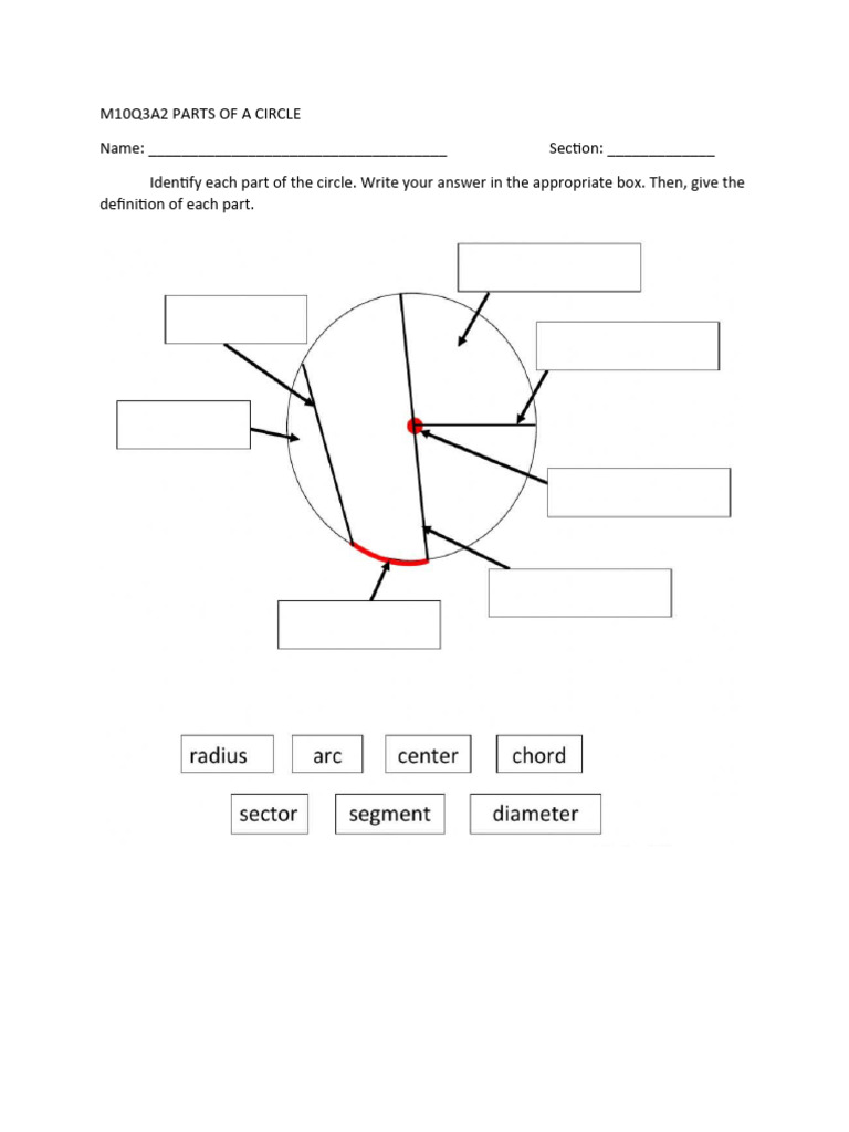 M10q3a2 Parts of A Circle | PDF | Teaching Methods & Materials ...