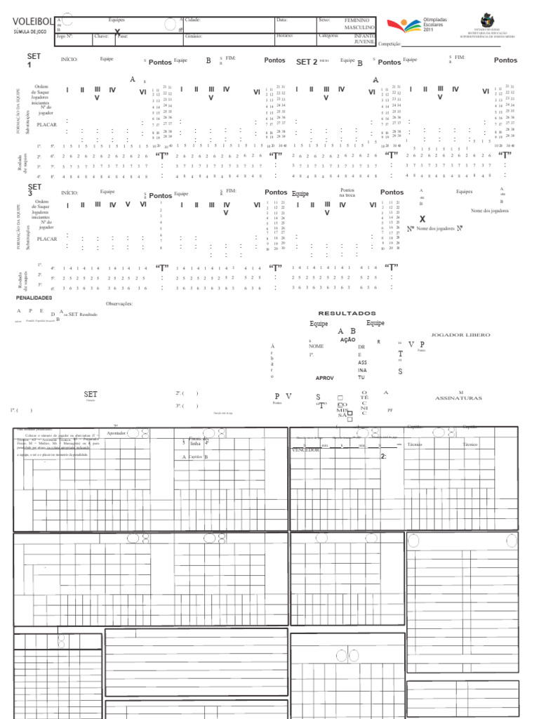 Súmula - Voleibol | PDF | Voleibol