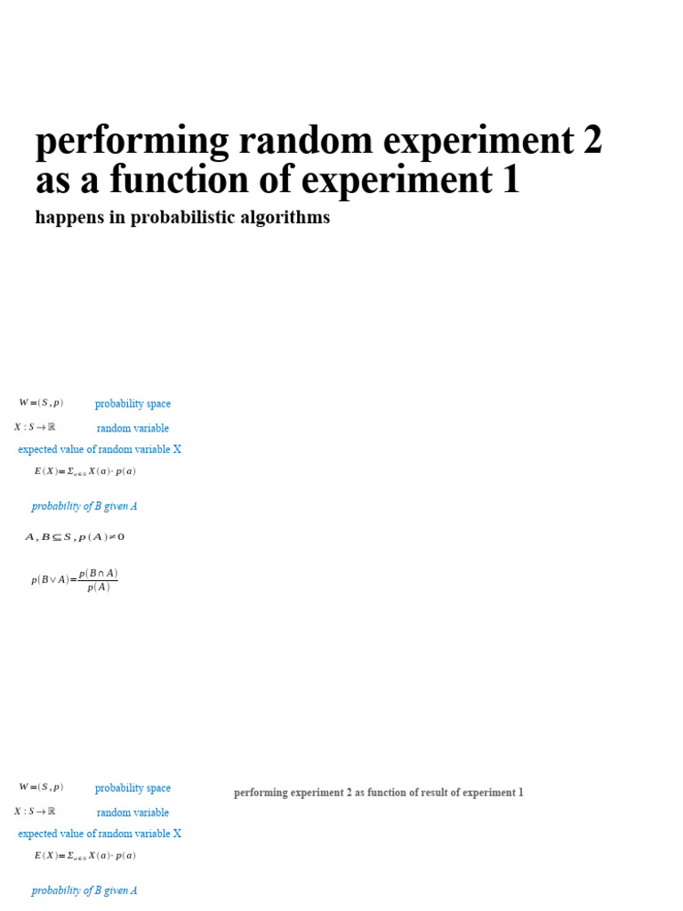 I2EA 5 Conditional Experiments P | PDF | Random Variable | Expected Value