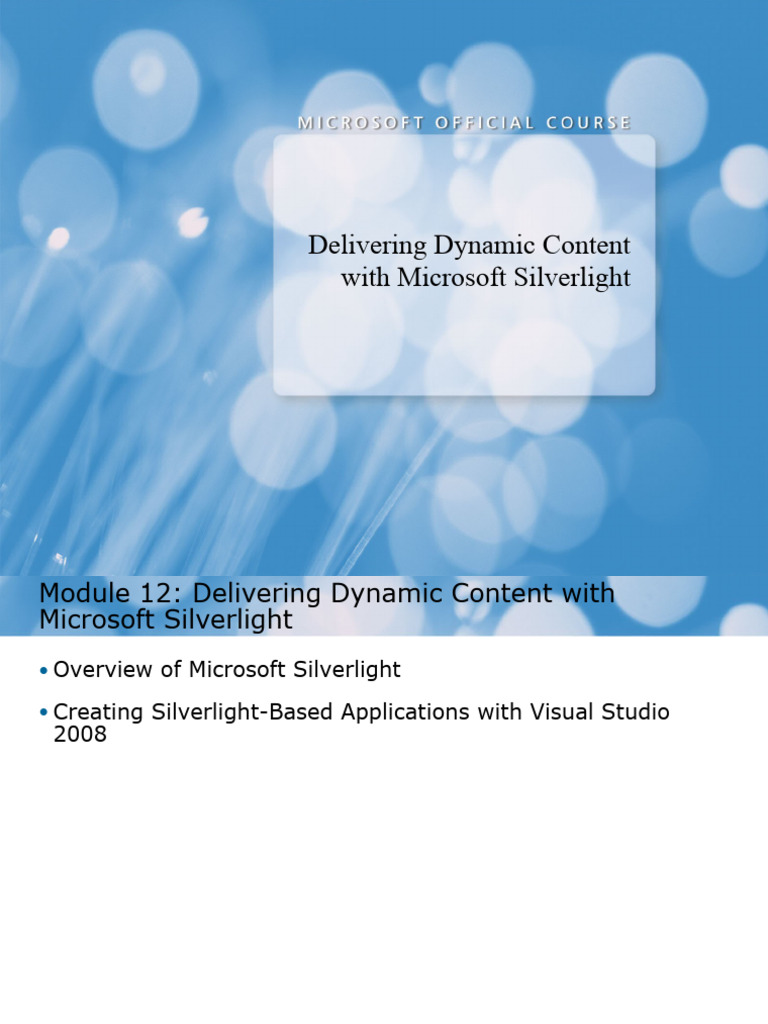 Delivering Dynamic Content With Microsoft Silverlight | PDF ... Delivering Dynamic Content With Microsoft Silverlight | PDF ...