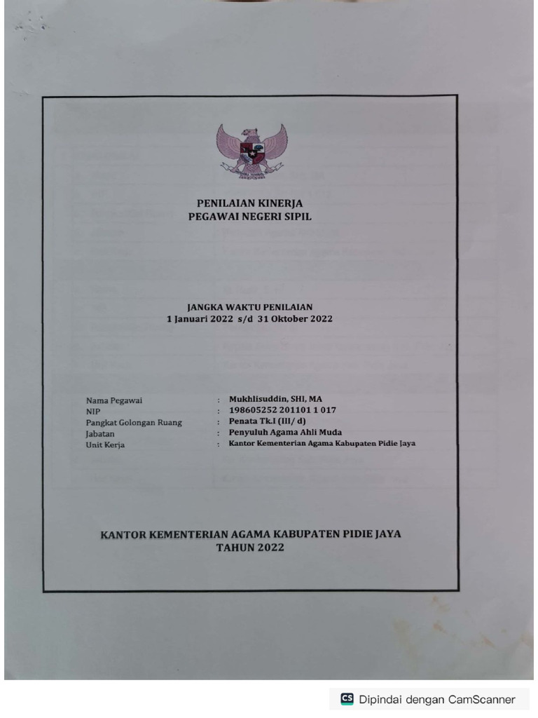 SKP Mukhlis Jan-Okt 2022 | PDF