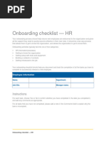 OnBoarding Checklist Excel Format Template | PDF