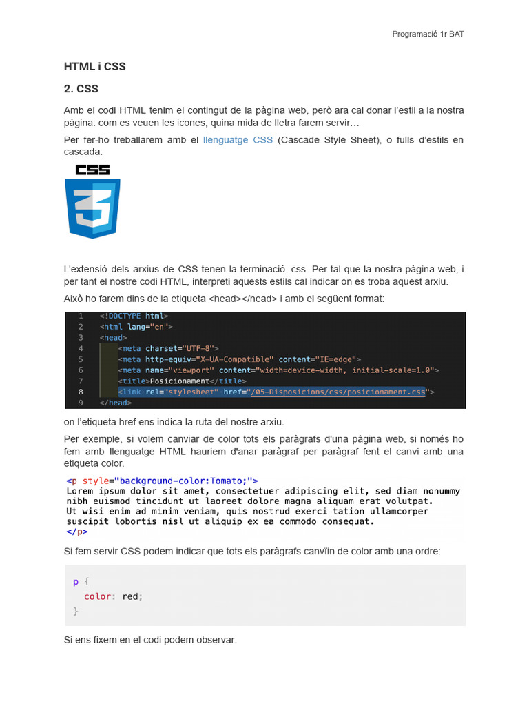 HTML I Css 2. CSS | PDF