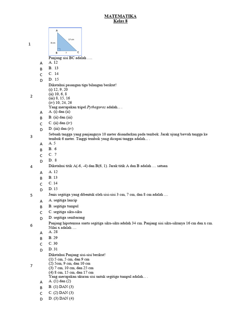 8 Matematika Genap 2022-2023 | PDF