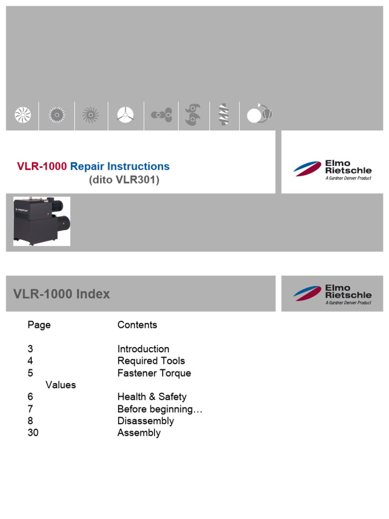 VLR-1000 Pump Disassembly & Assembly Guide | PDF | Screw | Bearing ...