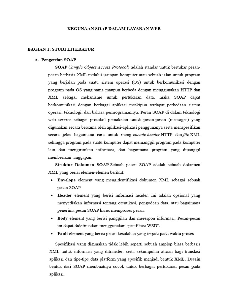 KEGUNAAN SOAP DALAM LAYANAN WEB | PDF