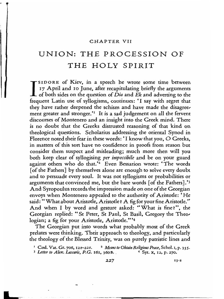 VII. Union, The Procession of The Holy Spirit | PDF