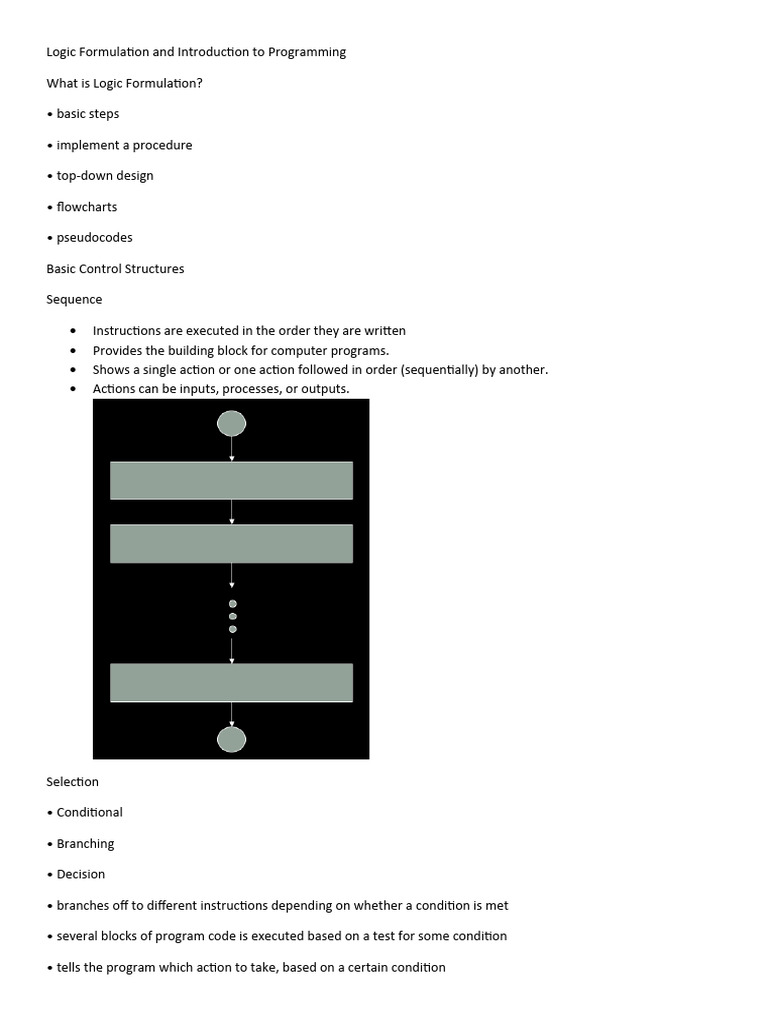 Logic Formulation and Introduction to Programming | PDF | Computer Program | Programming