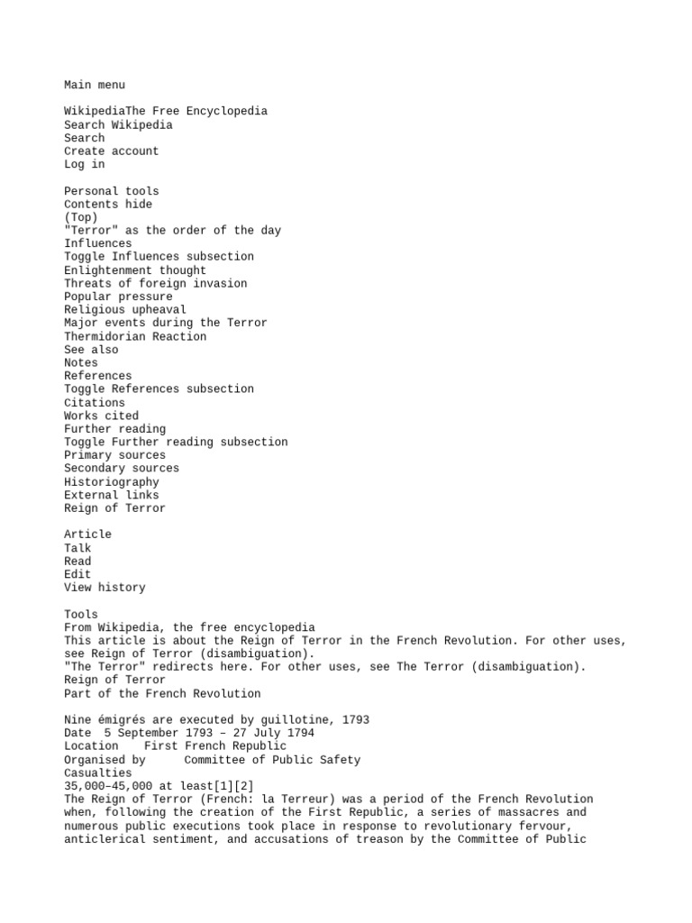 Reign of Terror | PDF | Reign Of Terror | Atlantic Revolutions