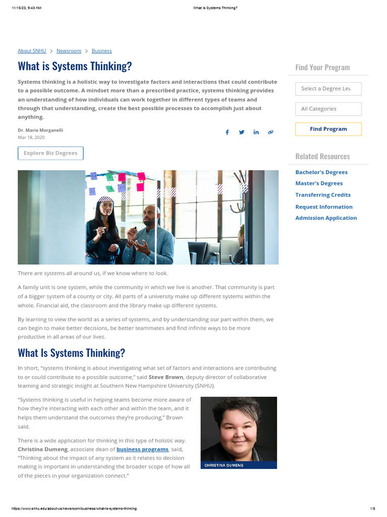 What Is Systems Thinking | Download Free PDF | Thought | Systems Theory