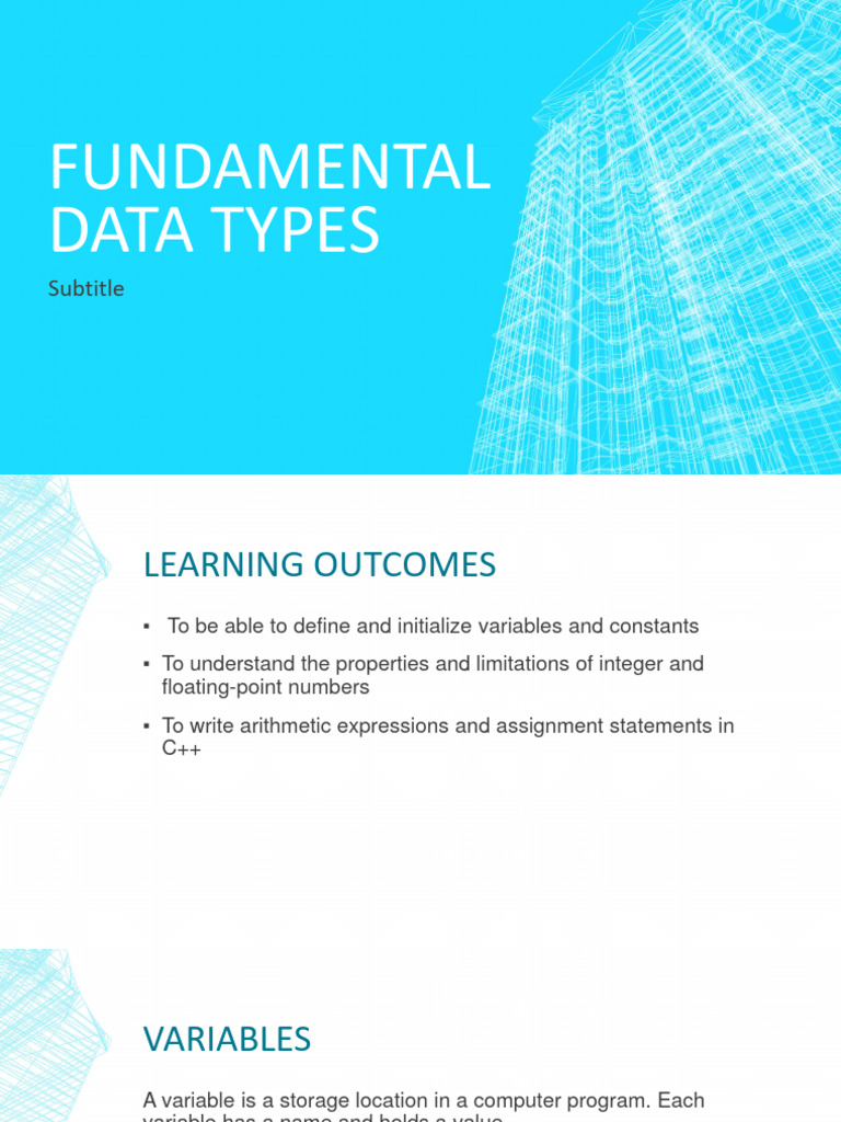 Fundamental Data Types | PDF | Variable (Computer Science) | Computer Program