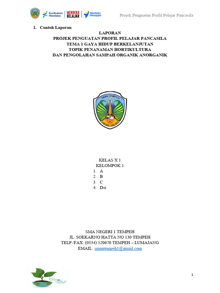 Contoh Laporan Projek | PDF | Sains & Matematika