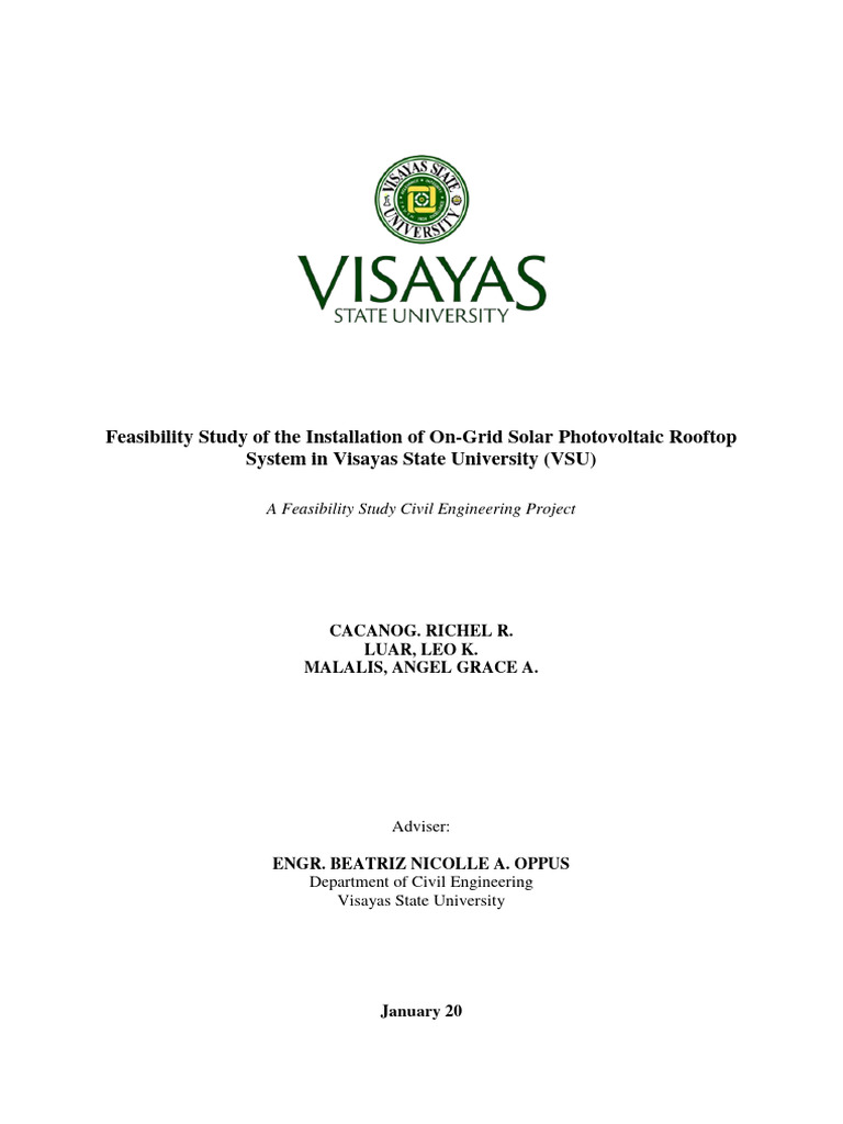 Feasibility Study of the Installation of On-grid Solar Photovoltaic rooftop System in Visayas ...