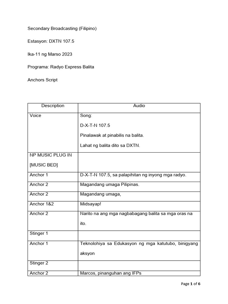 DSPC FINAL SCRIPT | PDF