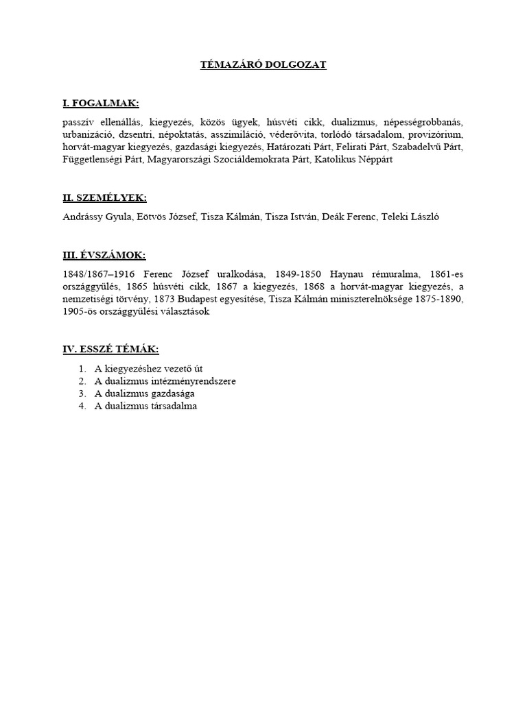 11.b Dualizmus Témazáró Dolgozat 2 | PDF