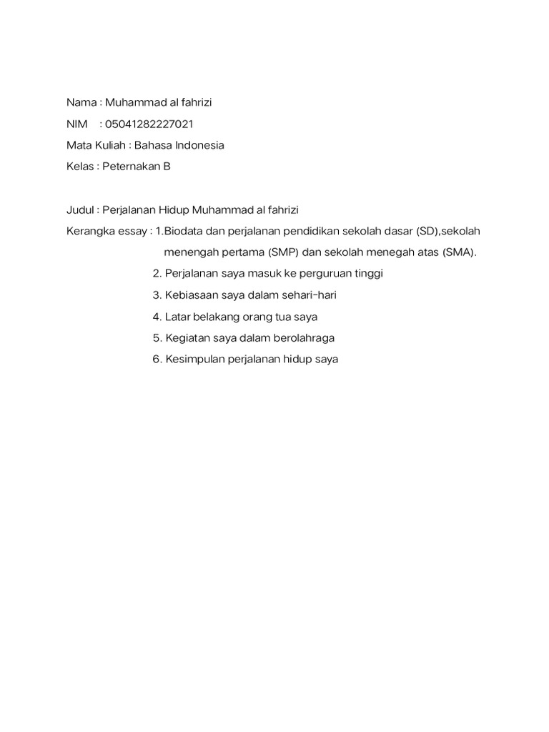 Hasil UAS Essay Diri Sendiri | PDF