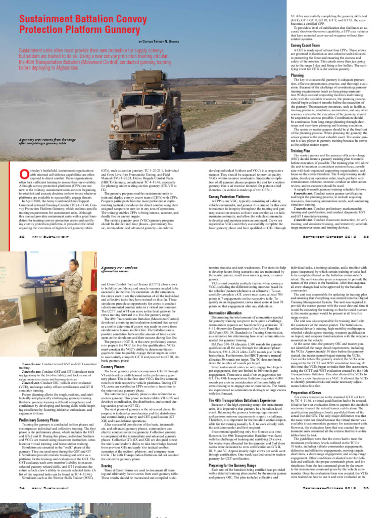 Sustainment Battalion Convoy | PDF | Artillery | Simulation