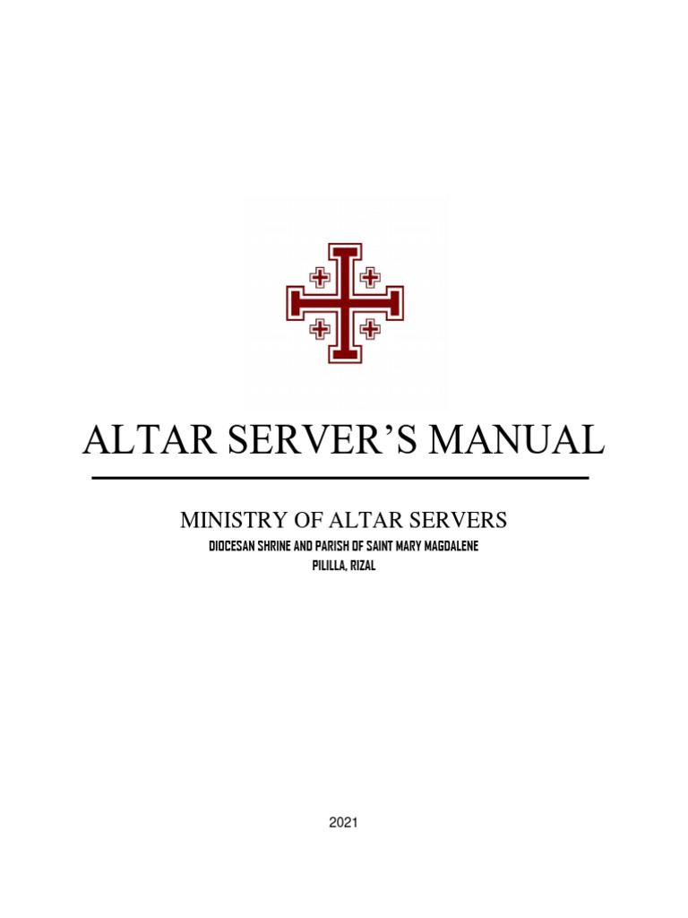 Altar Servers Manual | PDF | Eucharist | Mass (Liturgy)