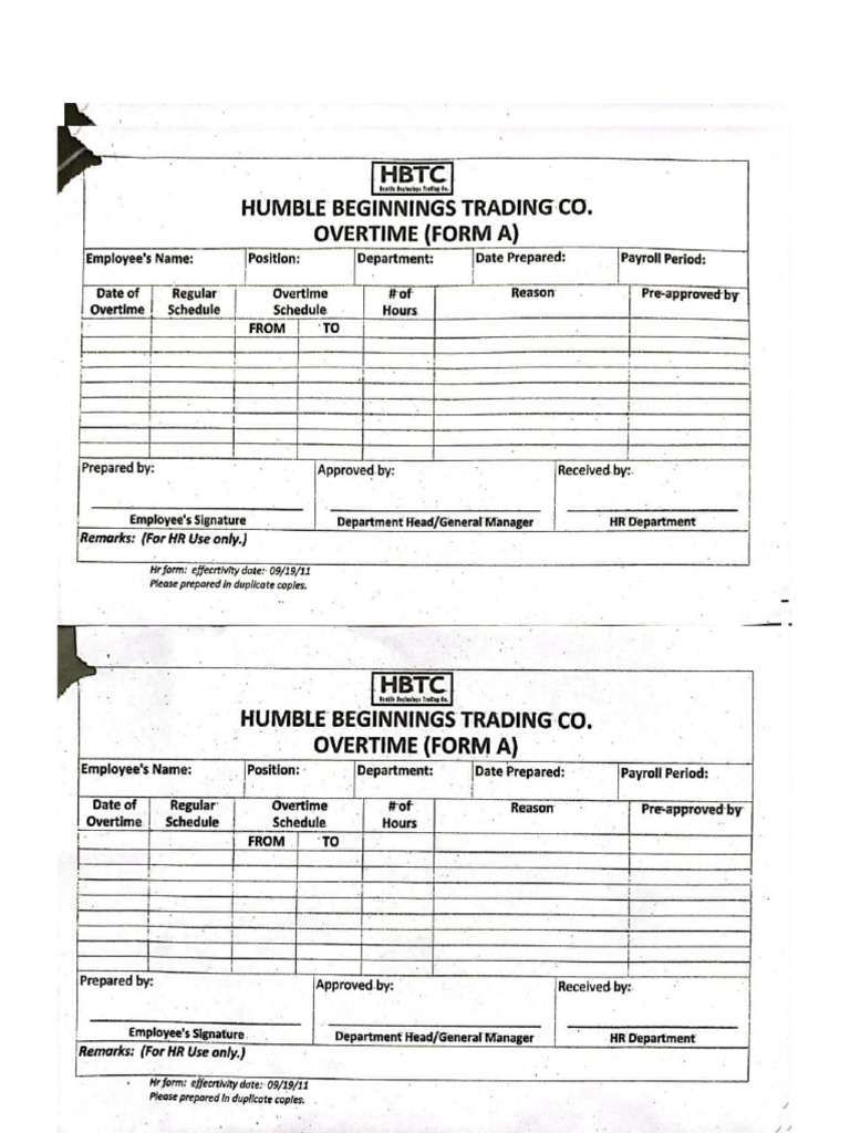 Ot Form | PDF