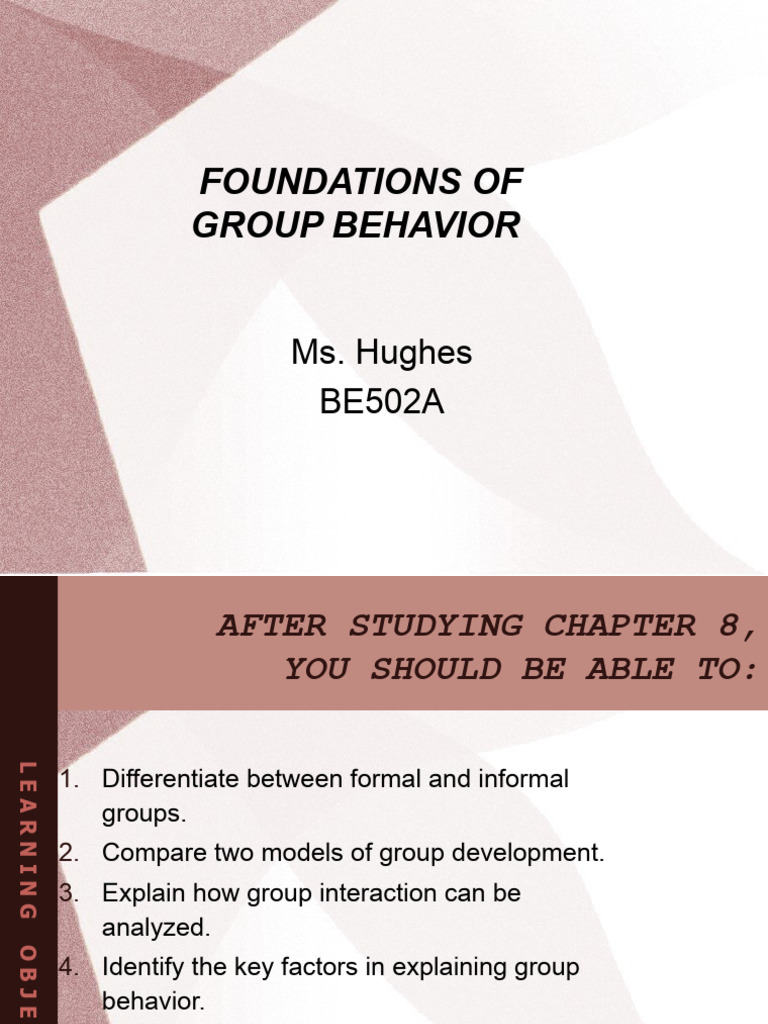 Foundations of Group Behavior Analysis | PDF | Decision Making | Group ...