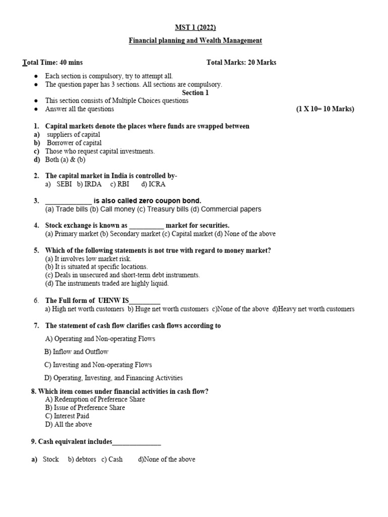 QP Financial Planning and Wealth Management | PDF | Capital Market ...