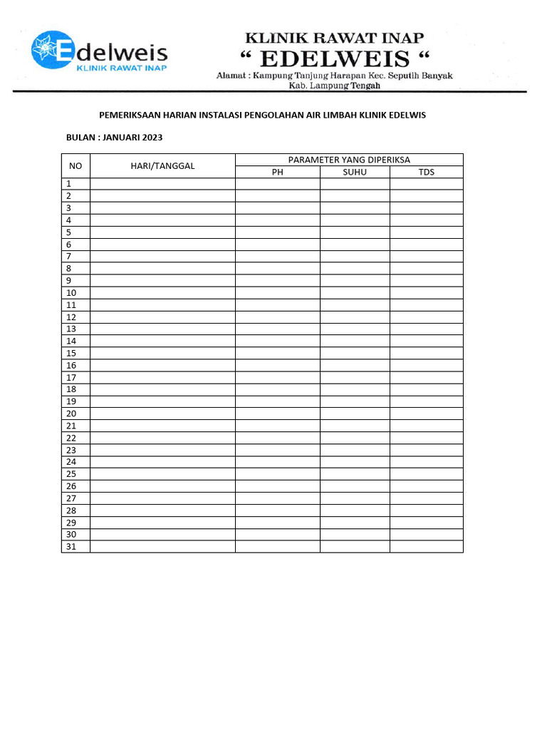 FORM PEMERIKSAAN IPAL | PDF