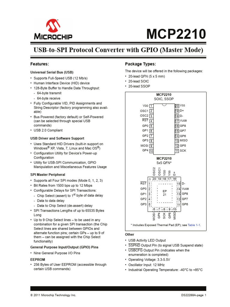 MCP2210 | PDF | Usb | Power Supply