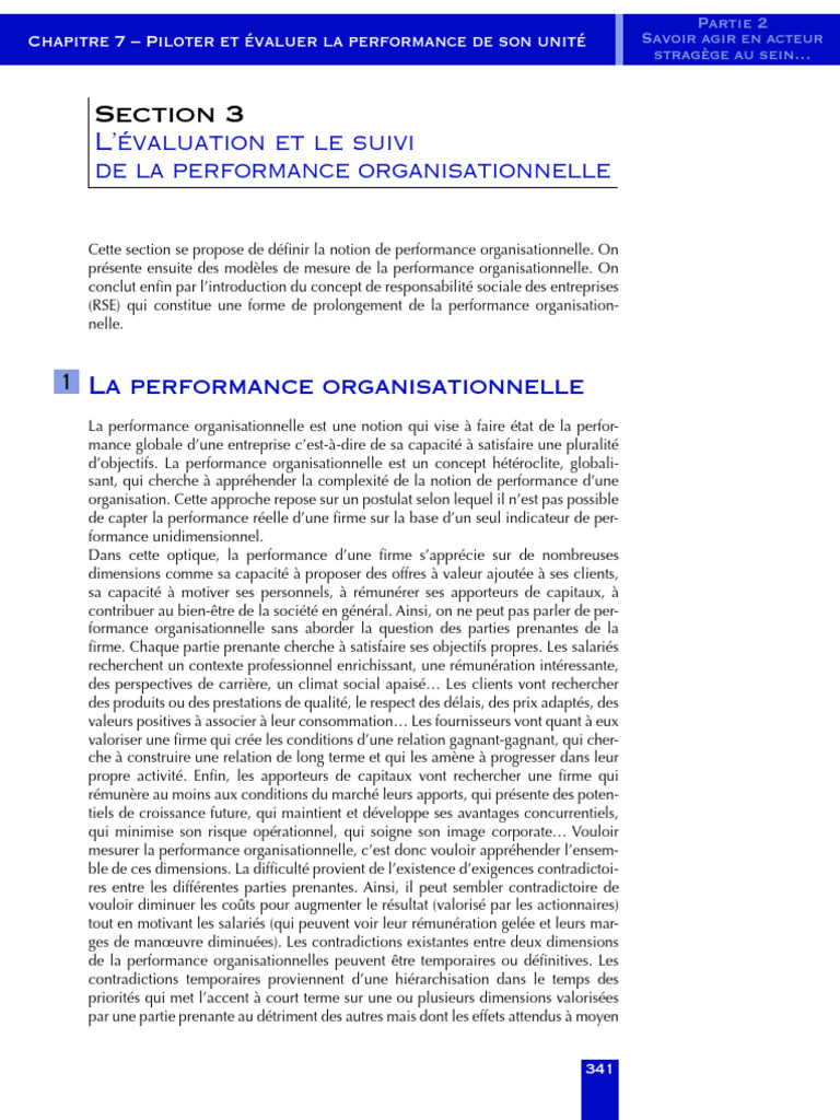 Évaluation de la performance organisationnelle | PDF | Business ...