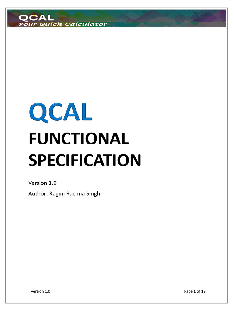 Web Calculator Functional Specification | PDF | Numbers | Arithmetic