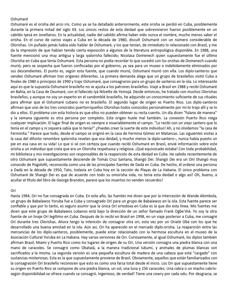 Orichas Menos Ortodoxos | PDF | Cuba | Santeria